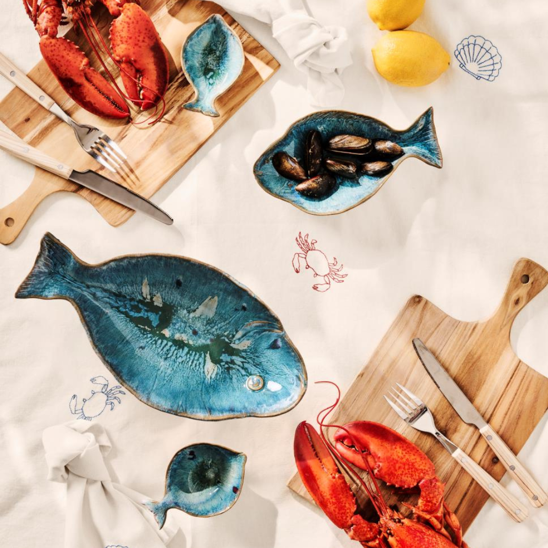 Skål Ocean Blue Fisk – plint.dk